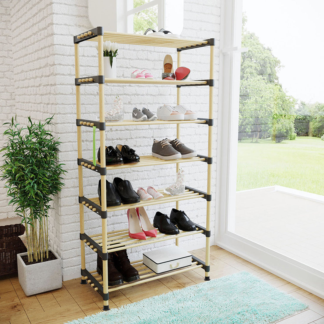 Wooden Multi-Purpose 7-Tier Rack — The Trendy House